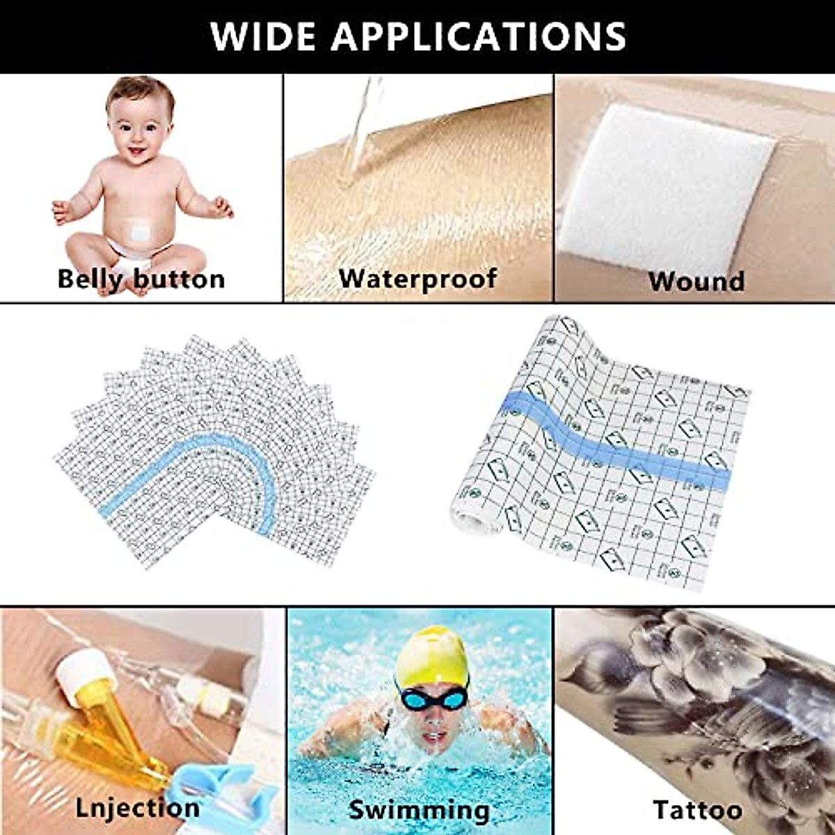 YARENKA Tattoo Aftercare Bandage Roll 6" x 1 Yard - Waterproof Transparent Film Dressing Second Skin Tattoo Healing Wrap Protective Clear Adhesive Bandages Tattoo Supplies