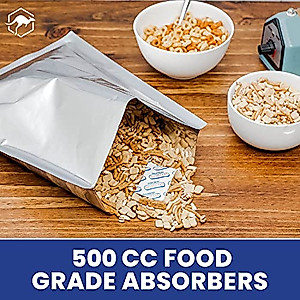 Wallaby 500cc Oxygen Absorbers for Long Term Food Storage 100 count (10х Packs of 10) Bulk - FDA Food Grade Packs for Vacuum Mylar Bags, Airtight Containers Flour Sugar Cereals, Freeze Dryers & Dehydrators