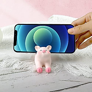 Seninda Pig Phone Stand Cute Office Desk Accessories Cellphone Holder Home Decor Lovely Gift (Shape A)