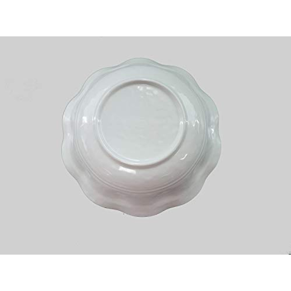 lok-osemile Ruffle in Round BPA-Free Melamine Round Salad, Mixing Bowl, 12.5-Inches, White