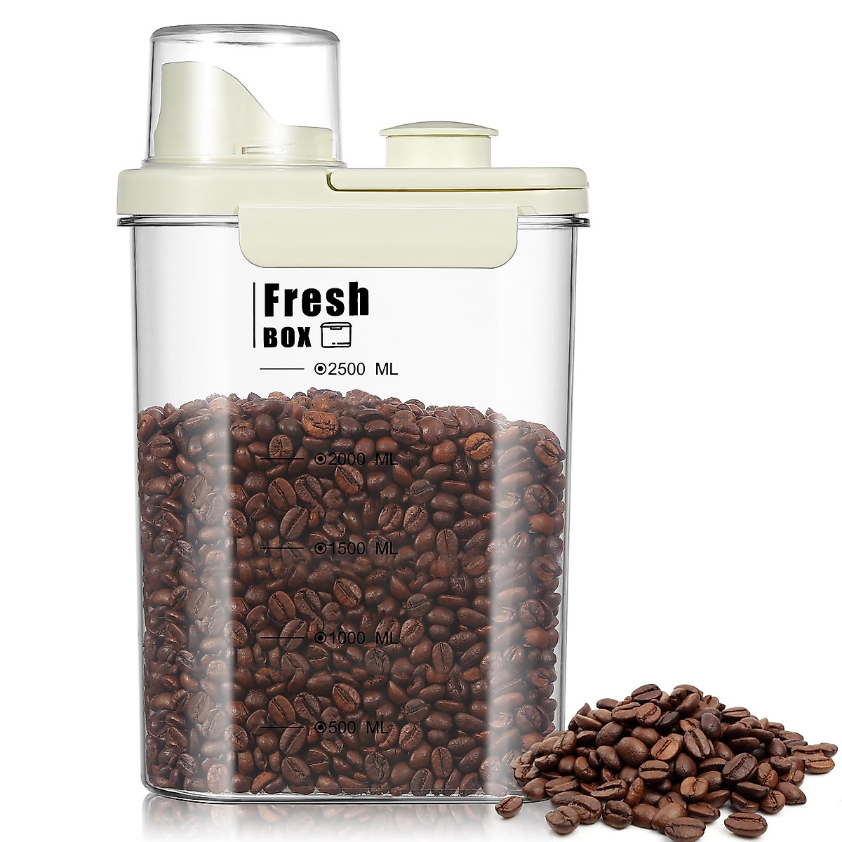 QEOSSKGI Airtight Dry Food Storage Containers, 6LBS Rice Storage Bin Cereal Containers Dispenser with Pourable Spout, BPA Free Plastic Storage Bin Dispenser for Oatmeal, Grain, Cereal, Pasta, Flour