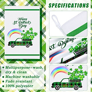 4 Pieces St Patrick's Day Dish Towel Kitchen Towel Ultra Absorbent Fast Drying Cloth Decorative St Patrick's Day Gnomes Tea Towels Decorative Dishcloths for Kitchen Bathroom Home Supplies,16 x 24 Inch