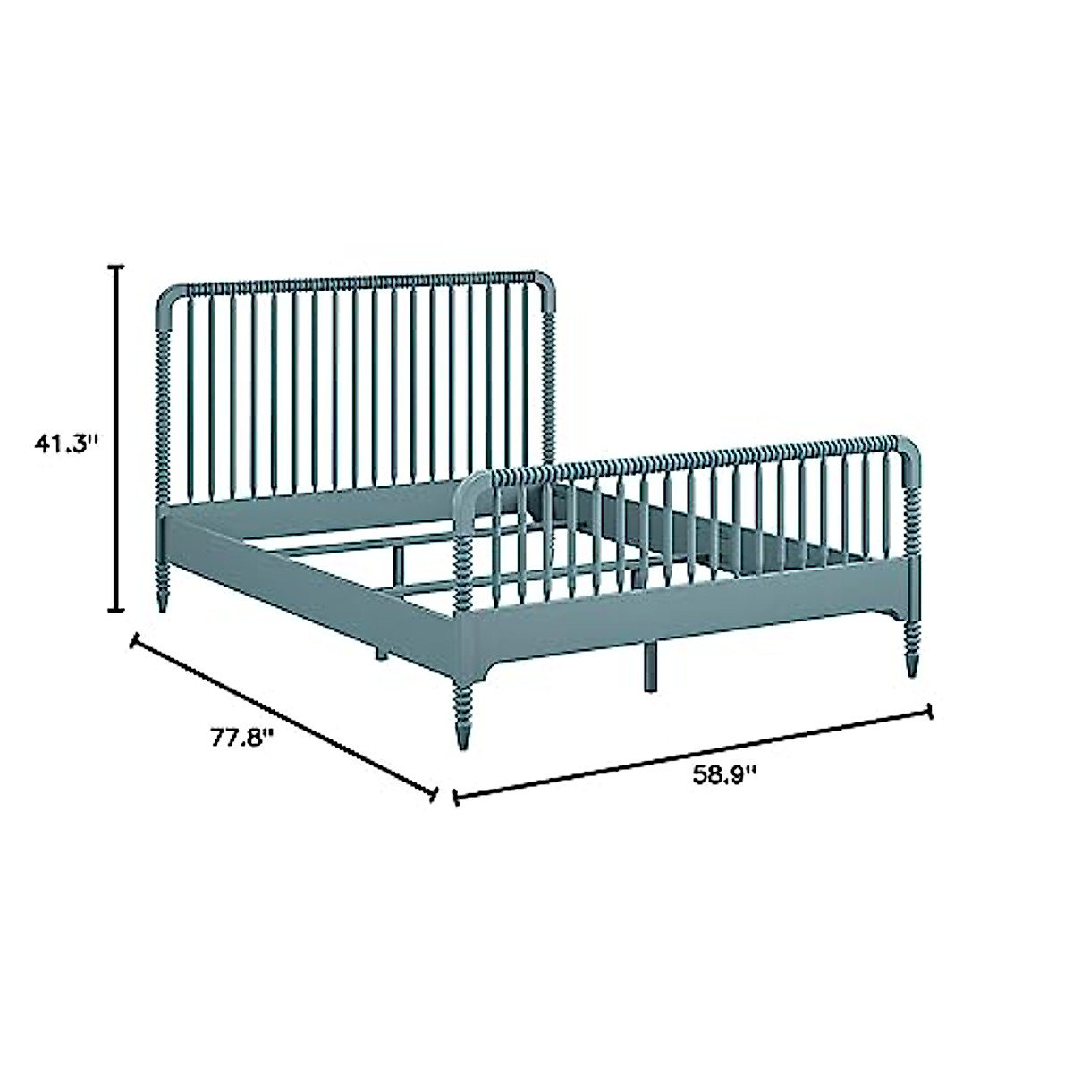 Little Seeds Rowan Valley Linden Kids’ Full Size Teal Bedframe Platform,