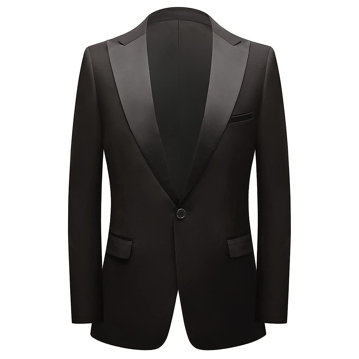 Men's 3 Piece Suit Slim Fit One Button Solid Tuxedo Jacket Suits for Men Slim Fit for Wedding Prom Blazer Vest Pants Black