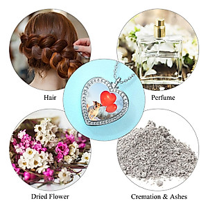lotus & leaf Urn Necklaces for Ashes Cremation Jewelry for Ashes Heart Pendant Sterling Silver Photo Locket that Holds Pictures Personalized Customized Keepsake Gifts for Women
