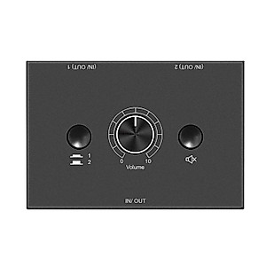 3.5mm L/R Stereo Audio Switch 2-Way Switcher Manual Selector Audio Spliter Box 1 in 2 Out/2 in ONE Out Audio Sharing (Black)