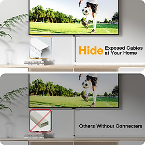 Cord Cover Raceway Kit, 157in Cable Cover Channel, Paintable Cord Concealer System , Cord Wires Hider, Hiding Wall Mount TV Powers Cords in Home Office, 10X L15.7in X W0.95in X H0.55in, White