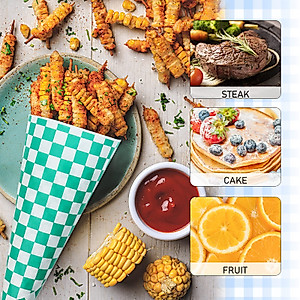 Hslife 180 Sheets Checkered Dry Waxed Deli Paper Sheets, Paper Liners for Plasic Food Basket, Wrapping Bread and Sandwiches(11.6''x11.6'',6 Colors)