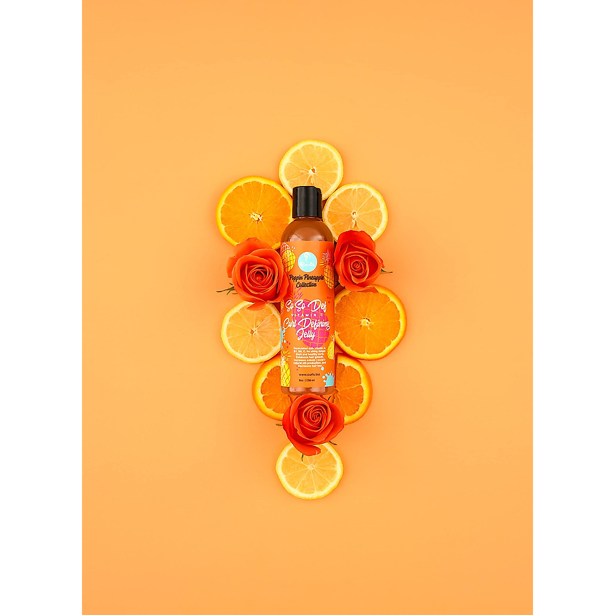 Curls Poppin Pineapple So So Def Vitamin C Defining Jelly - Shinier, Longer, Thicker, Healthier Hair - Hydrating and Frizz Free - All Curly Hair Types - 8 Oz