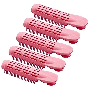 5pcs Volumizing Hair Root Clip - Natural Fluffy Hair Root Clip,Self Grip Root Volume Hair Curler Clip Naturally Diy Curler Fluffy Clamps Rollers Hair Styling Tool (5pc, Pink)
