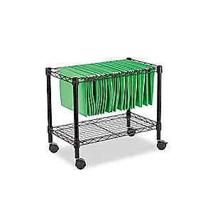 Alera ALEFW601424BL 24 in. x 14 in. x 21 in. Single-Tier Rolling File Cart - Black