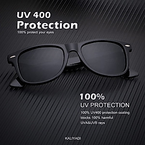 KALIYADI Unisex Polarized Sunglasses Stylish Sun Glasses for Men and Women Color Mirror Lens Multi Pack Options