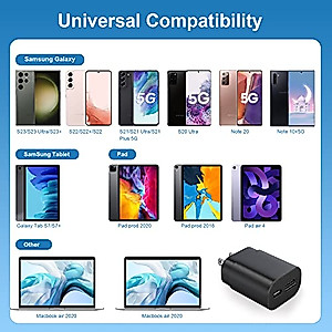 Type C Charger,25W Super Fast Charger Dual Port USB C Wall Charger, Quick Charging Block Compatible with Samsung Galaxy S22/S22 Plus/S20/S21 Ultra Plus,Note 20/Note 10 Plus, Pixel 6 Pro/S8/S9