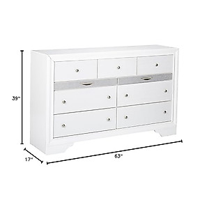 Acme Naima Wood 9-Drawers Bedroom Dresser in White