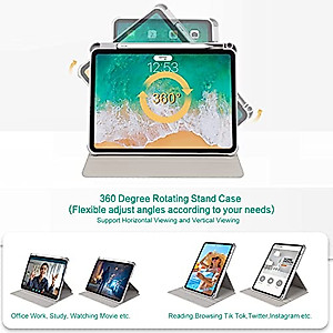 Rotating iPad 10.9/11 inch Case for iPad Air 5th/4th Generation 2022/2020,360 Degree Rotating Multi-Angle View Stand Cover with Pencil Holder for iPad Pro 11"/iPad Air 4 & 5, Flowers