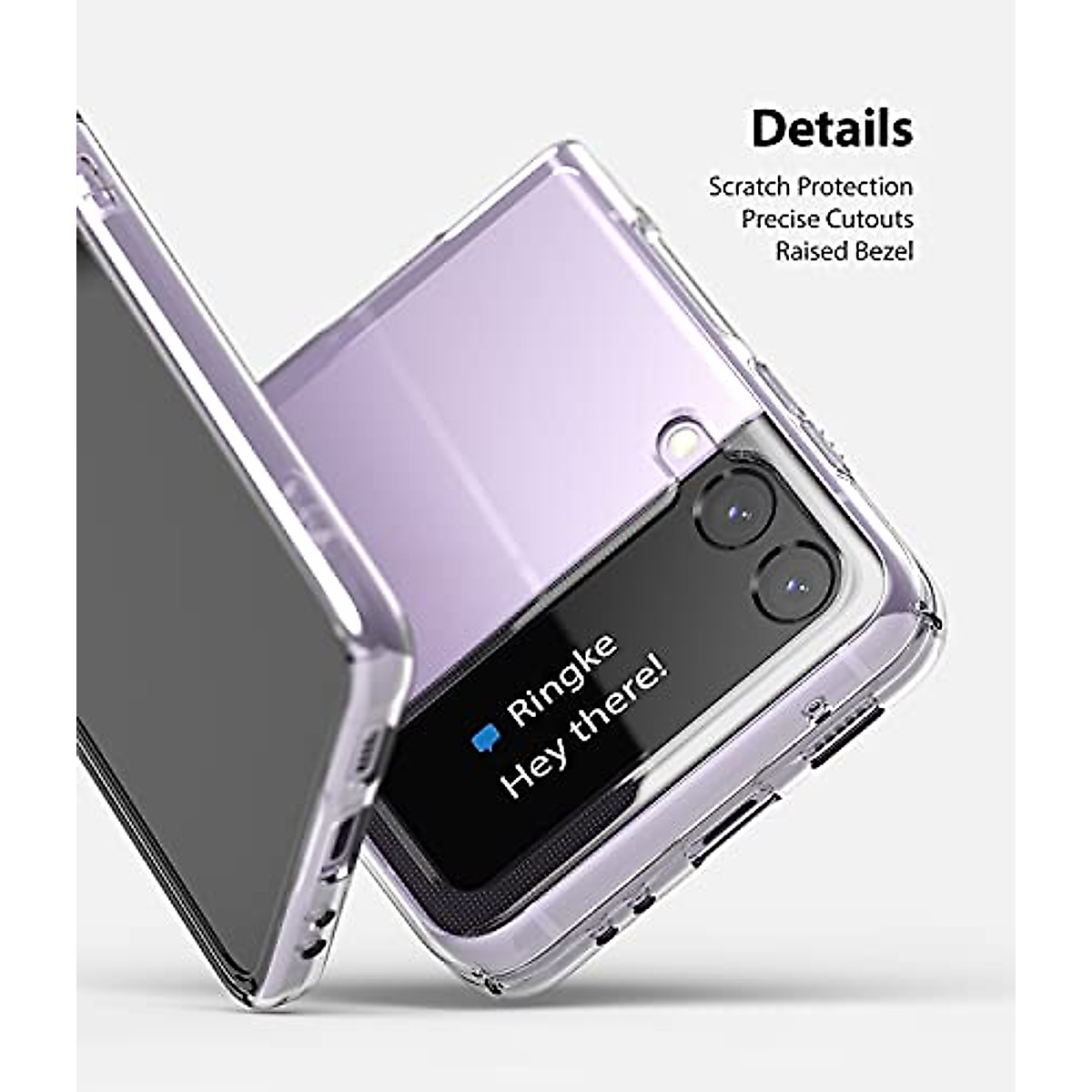 Ringke Slim Case Compatible with Samsung Galaxy Z Flip 3, Premium Thin Transparent Hard PC with Non-Slip Grip Protective Phone Cover for Z Flip3 5G (2021) - Clear
