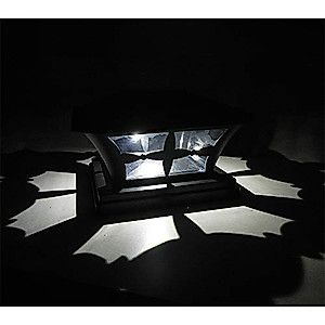 iGlow 8 Pack Brown Outdoor Garden 6 x 6 Solar SMD LED Post Deck Cap Square Fence Light Landscape Lamp PVC Vinyl Wood