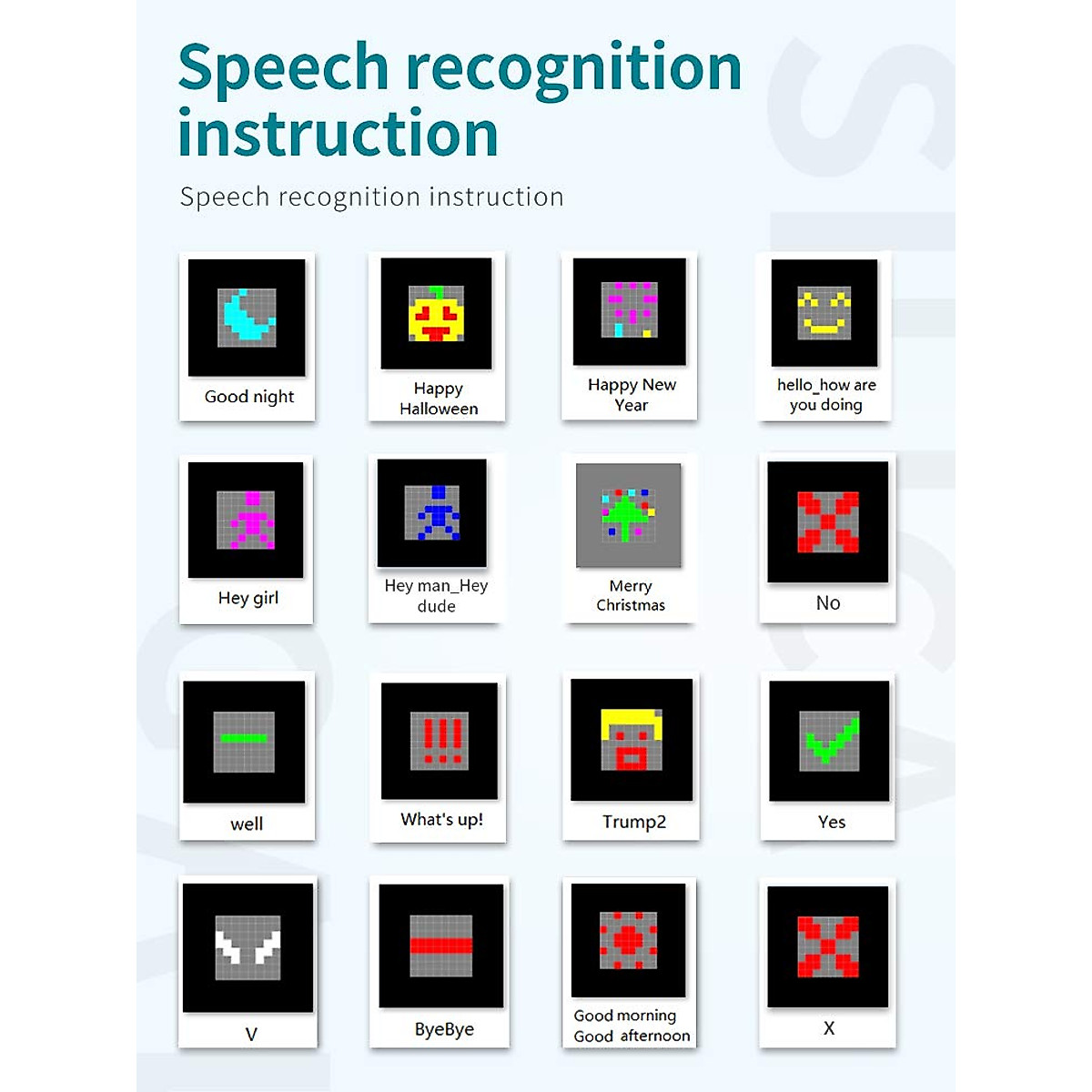 PIXIADORE-LED Voice Recognition Mask Light up Rave Mask Sound Active USB Rechargeable-Party Festival Dancing Halloween Black