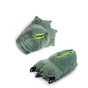 HengQiu Unisex Plush Animal Paw Slippers Fuzzy Warm House Shoes Dinosaur paw Slippers Claw Slippers