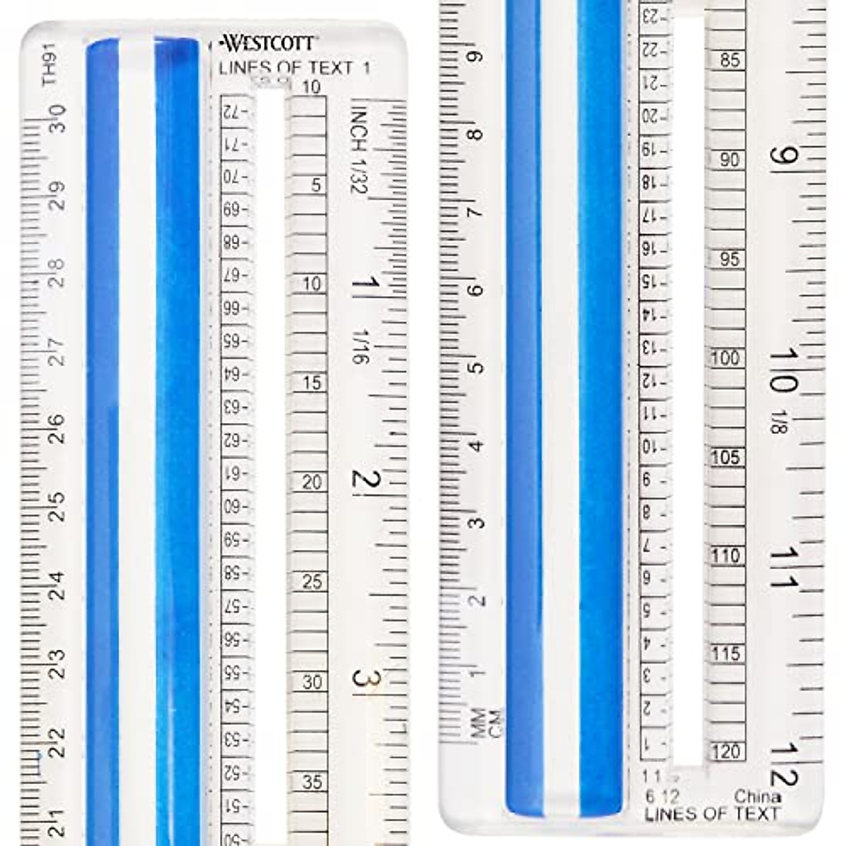 Westcott Data Processing Magnifying Ruler, 12-Inches, Clear (14125)