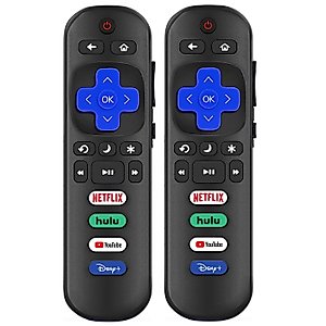 Rupmmehon (Pack of 2) Replaced Remote Control for Roku TV Universal Replacement Compatible with TCL/Hisense/Element/Insignia/JVC/Onn/Philips/RCA/Sharp/Westinghouse Series Smart TVs