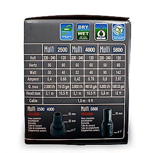 SICCE MULTI 2500 Multifunction Aquarium Pump, 715 GPH, designed for submerged and in-line use