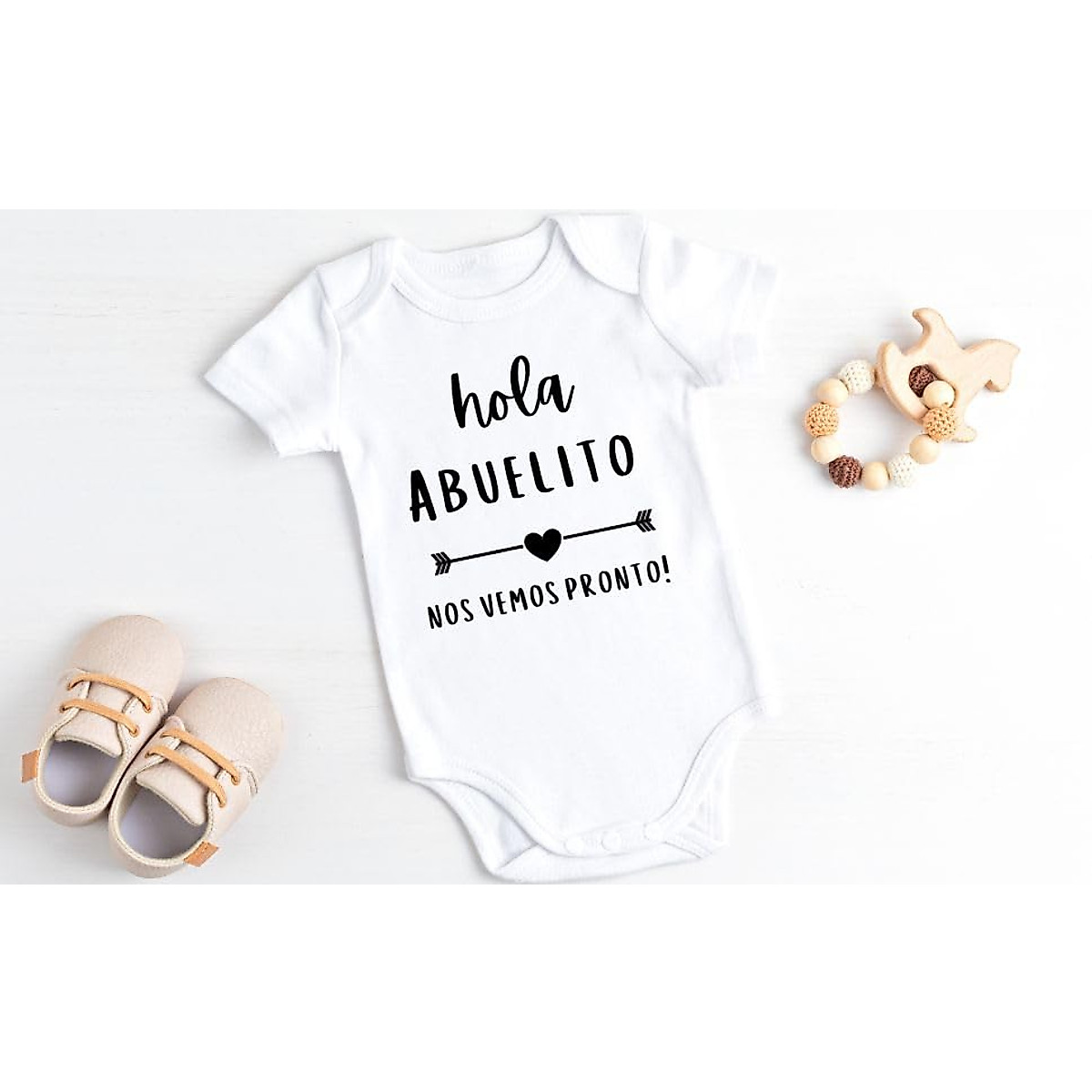 Hola Abuelito Baby Pregnancy Announcement White 0-3 Months