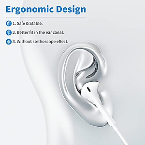 Earphones USB C Headphones,Type C Wired in-Ear Earbuds with Microphone and Volume Control Earbuds Compatible with huaweis P30/Pro/samsungs S20 S21 Googles Pixel 3/4/5/4XL/one Plus/one Plus 6t