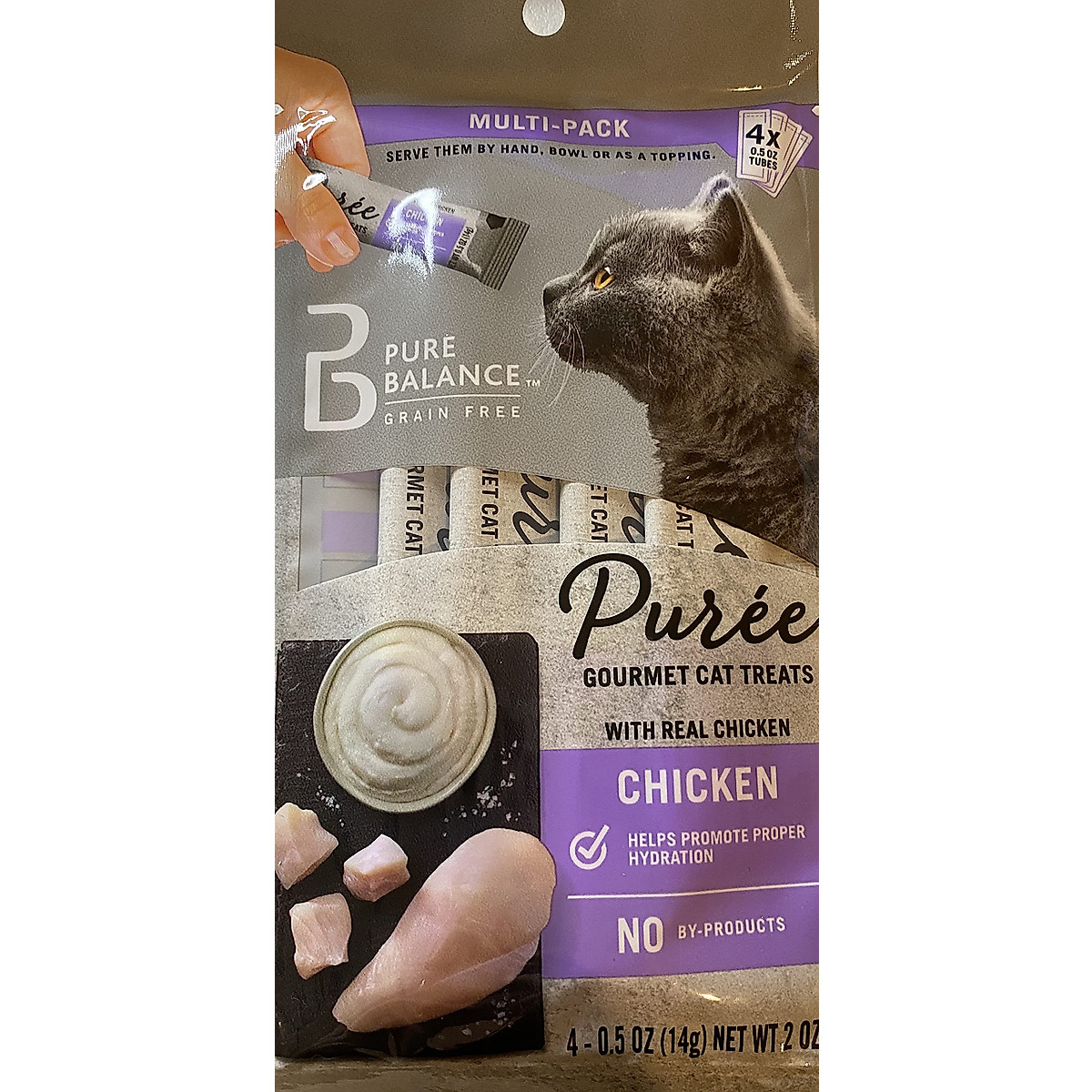 Puree Gourmet Cat Treats Chicken Grain Free - 1Pack (4 x 0.5 oz Tubes)