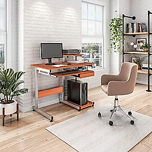 Techni Mobili Complete Computer Workstation Desk, 38" W x 22" D x 35" H, Woodgrain