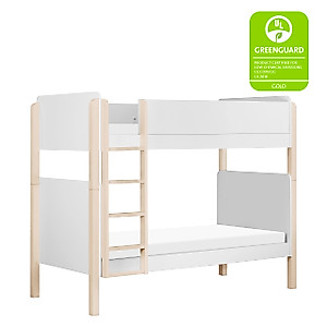 Babyletto Tiptoe Bunk Bed in White and Washed Natural