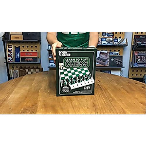 Bobby Fischer® Learn to Play Chess Set Board Game, Easy to Understand - How to Play Chess Book, 34 Plastic Staunton Chess Pieces, Folding Illustrated Chess Board, Family Games for Kids and Adults