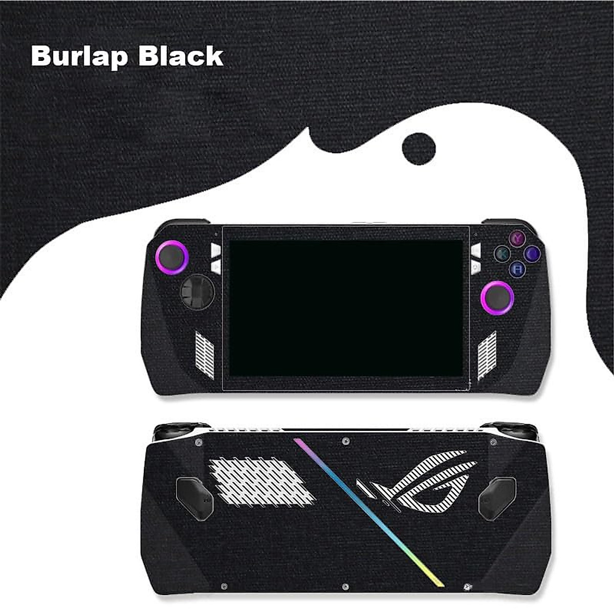 Protective Skin Sticker for ROG Ally, Leather Made Anti Fingerprint Scratch Resistant Cover for ROG Ally Gaming Handheld Accessories (Vegan Leather Pure White)