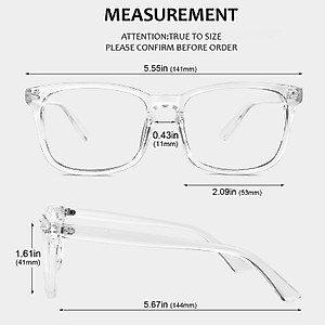 GQUEEN Fashion Glasses Non Prescription Fake Glasses for Women Men Clear Lens Square Transparent, 201582