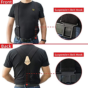 MELOTOUGH Belt Clip suspenders Men Perry suspenders with 2 inch width,non-metal suspenders for casual dress,work place