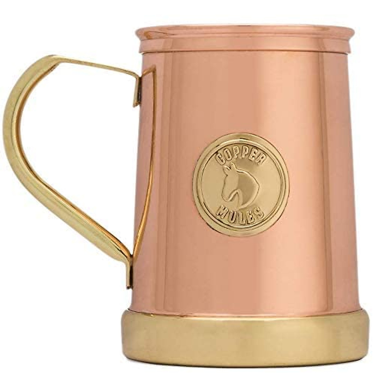 Copper Mules The Finest HandCrafted Copper Mug Unique Patented Design - Solid Brass Base and Handle - Holds 18oz