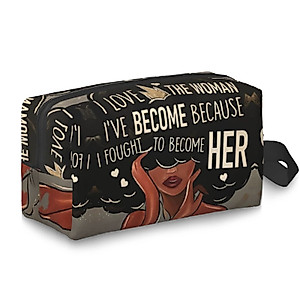 Makeup Bag for Women, Black Girl Stuff, Gifts for Black Women, Travel Size Products for Women, Sister Bags for Black Women, Black Women Makeup Bag