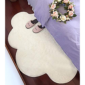 YYATT White Cloud Floor mat,Plush Bedroom Child Baby Crawling mat Soft Shaggy Baby Play mat Modern Rugs for Children Play Home Decorate-White 95x150cm(37x59inch)