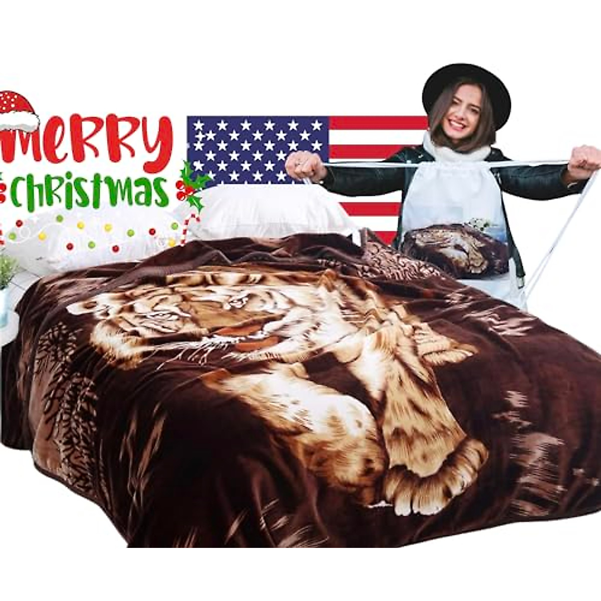 Tiger Blanket Mink Blanket Korean Blanket Heavy Blankets Queen Size Tiger Throw Blanket Korean Mink Blanket Tiger Statue Animal Blanket Bed Warm Blanket Full Queen Animal Blankets Mexican Blanket