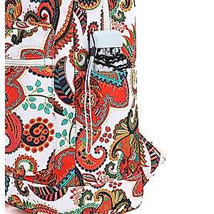 Canvaslove Paisley Waterproof laptop backpack with Massage Cushion Straps and USB charging port for laptop up to 15 inch Men Women Student Outdoor Travel Backpack