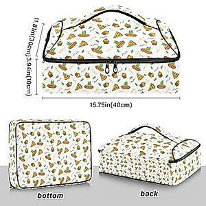 Kcldeci Insulated Thermal Food Carrier Insulated Casserole Carrier for Hot or Cold Food,Pizza Hot Dog Cake Insulated Tote Bag for Potluck Cookouts Parties Picnic,Lasagna Lugger