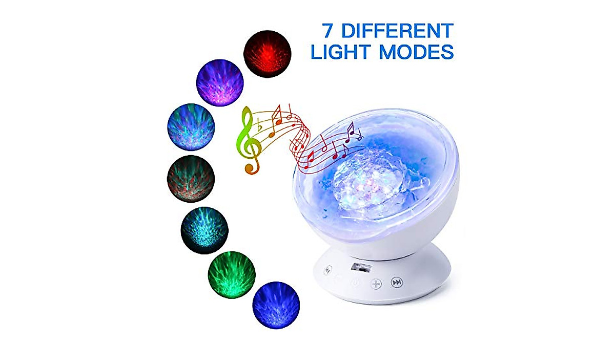 Relaxing Ocean Waves Projector Light with Music & Timer