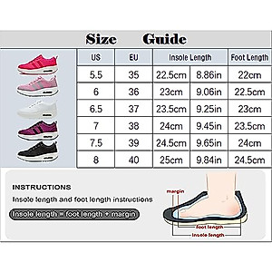 Lymeral Womens Walking Tennis Shoes, Slip On, Air Cushion,Mesh Upper, Lace Up Sport Shoes for Women, Pink, 8