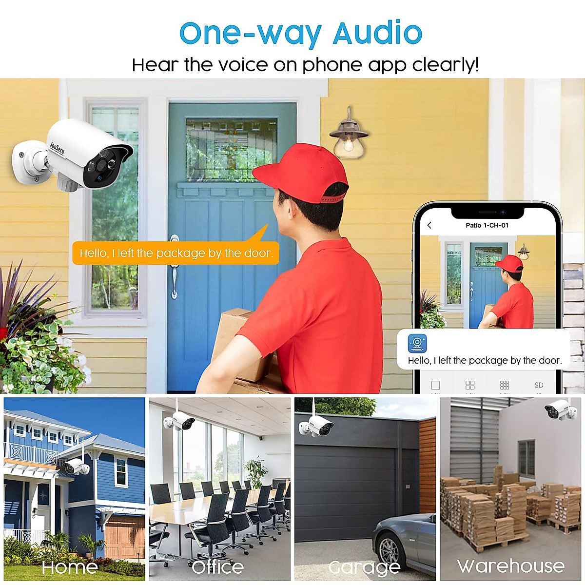 JouSecu 1080P Security Camera System Wireless with 1TB Hard Drive, Plug and Play Upgrade 8CH Video Surveillance NVR Kit with 4pcs HD Bullet IP Camera for Home/Store/Office, Night Vision Waterproof