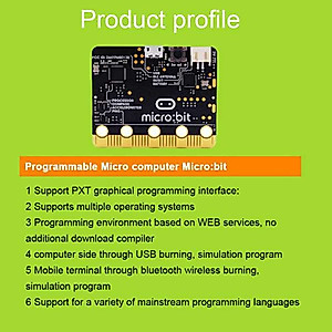 Misaso BBC Microbit Go Kit BBC Programmable Learning Development Board with Protective Case+Battery Box