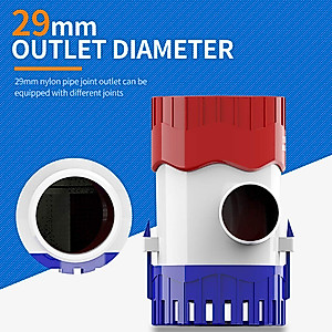 12V Bilge Pump 1100GPH New Electric Water Pump for Boats Accessories Marin,Submersible Boat Water Pump