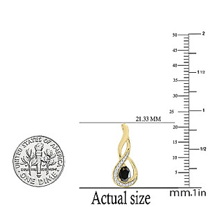 Dazzlingrock Collection 5X4 MM Each Pear Black Sapphire & Round Diamond Ladies Infinity Teardrop Earrings, 18K Yellow Gold