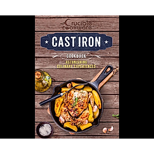 Crucible Cookware Cast Iron Skillets, Set Of 4 (Pre-seasoned) 10 Inch - 5.1 Inch, Including Large & Small Silicone Hot Handle Holders | Indoor & Outdoor Use