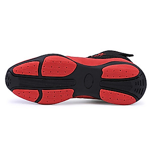 Boxing Shoe for Women, Ladies Wrestling Trainers Anti-Slip Kickboxing Training Sneakers Breathable Boxing Footwear,Red,5.5