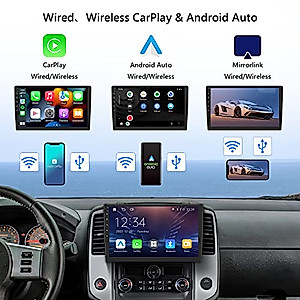 Eonon 10.1 Inch Double Din Car Stereo,Wired and Wireless CarPlay & Android Auto, Mirror Link, QLED Display Car Radio Receiver, Quick Charge/Built in DSP, Bluetooth 5.0-X20PLUS